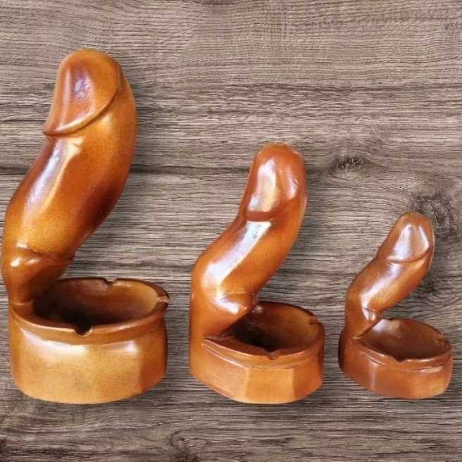 ASHTRAY (Male organ) Baguio City wood carvings | Shopee Philippines