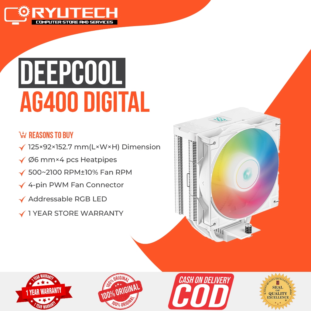 DEEPCOOL AG400 DIGITAL WH - Addressable RGB LED | Shopee Philippines