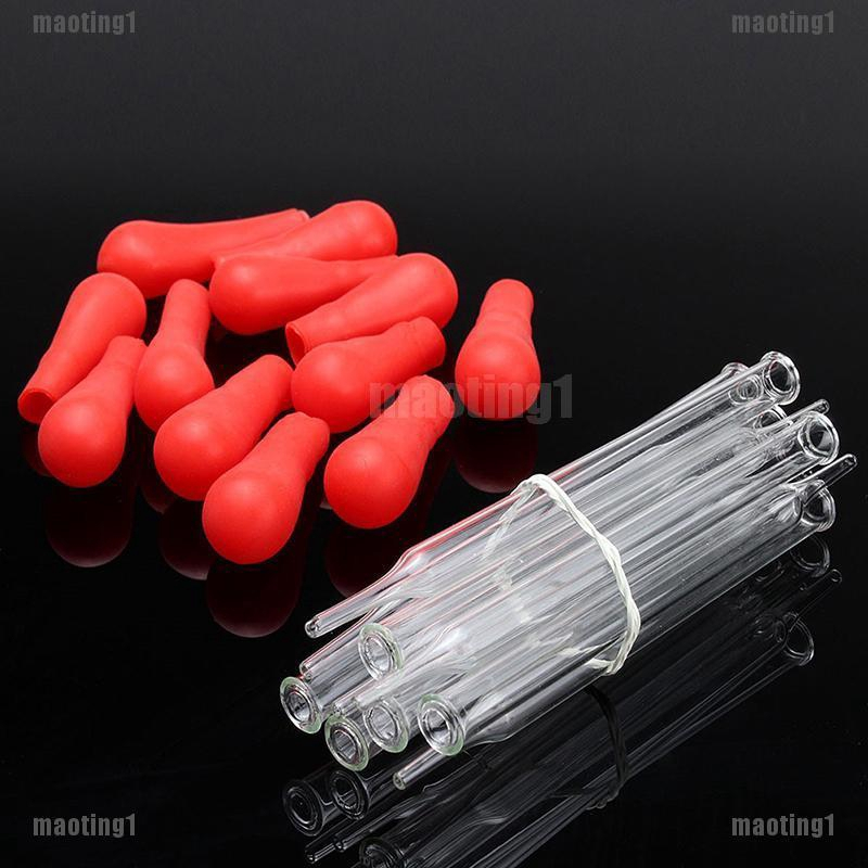 MLab 1pc 10ml Glass Pipette Medicine Laboratory Dropper Red Rubber Head ...
