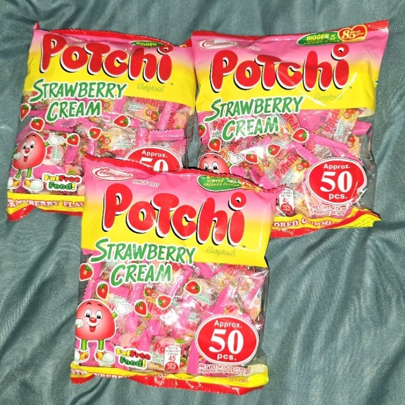 Potchi Strawberry Cream Gummy Candy 3 in 1 Bundle 50pcs per pack ...