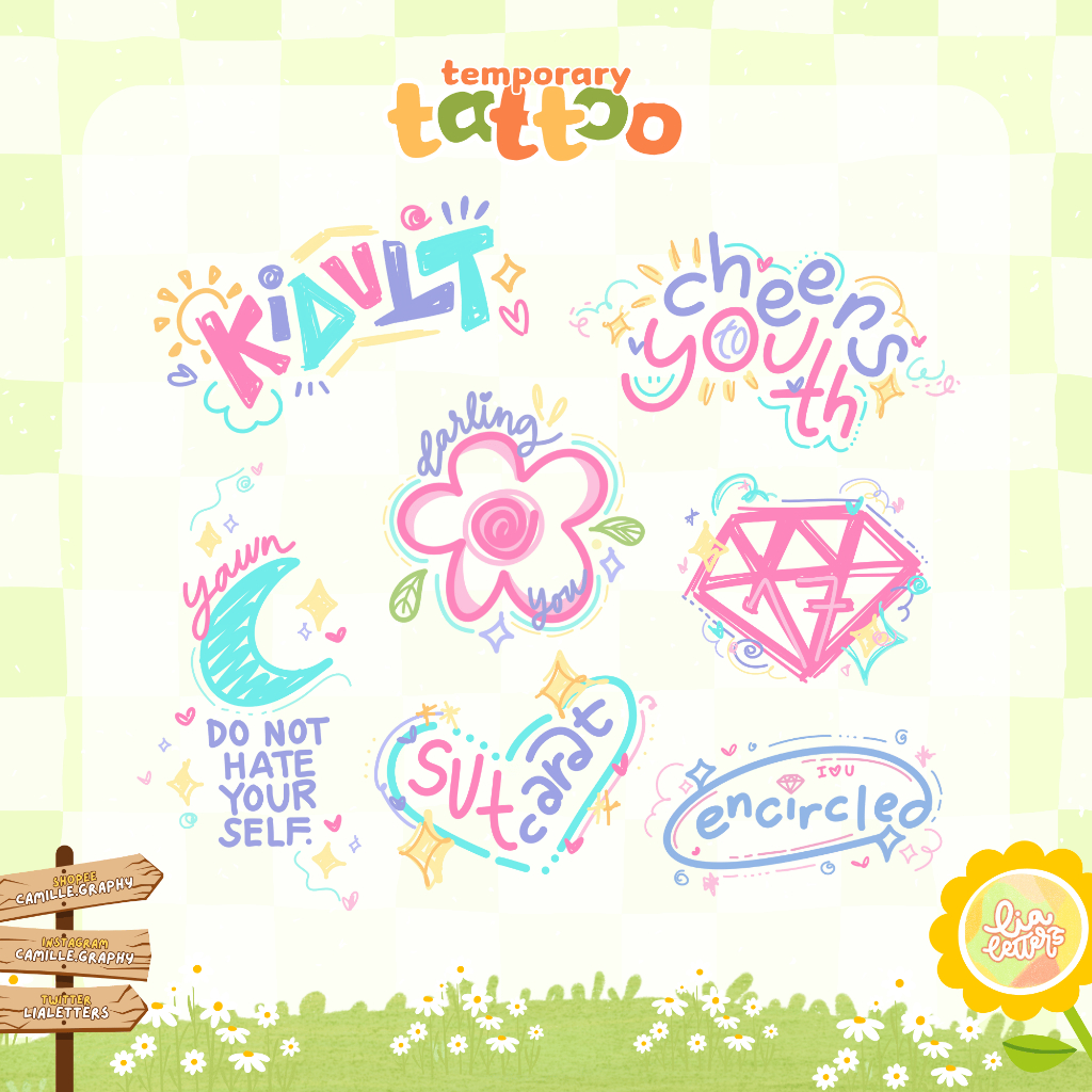 SEVENTEEN TEMPORARY TATTOO - KIDULT YAWN CHEERS TO YOUTH DARLING ...