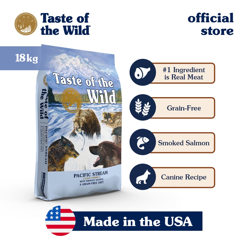Taste of the Wild Dog Food - Pacific Stream Canine Recipe with Smoked ...