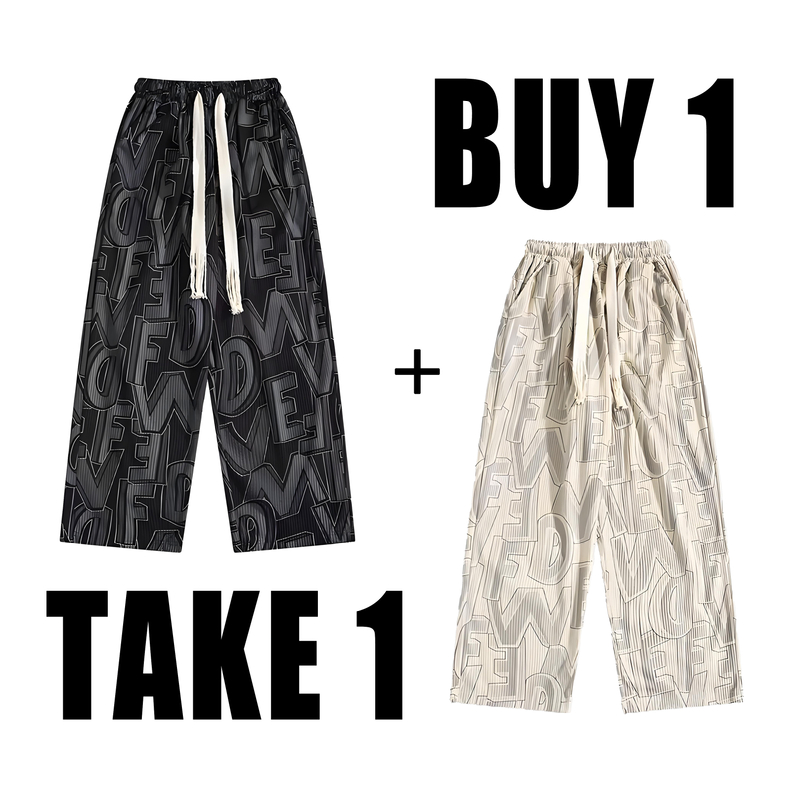 BUY 1 TAKE 1 Korean Baggy Straight Cut Slacks Slocks Summer Trouser ...