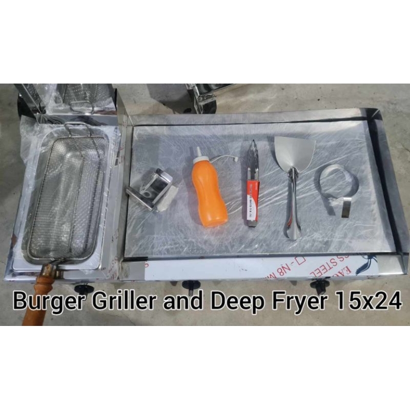 15x24 2 in 1 Stainless Burger Grill with Deep Fryer | Shopee Philippines