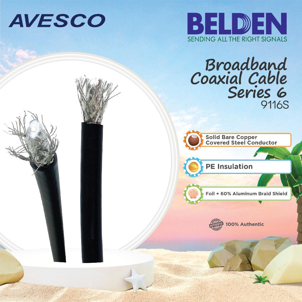 Belden | Broadband Coaxial Cables Series 6 | 9116S | 18AWG Solid Bare ...