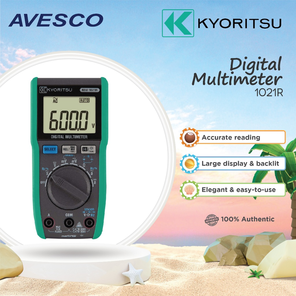 Kyoritsu | Digital Multimeter | 1021R | True RMS | Elegant and easy-to ...