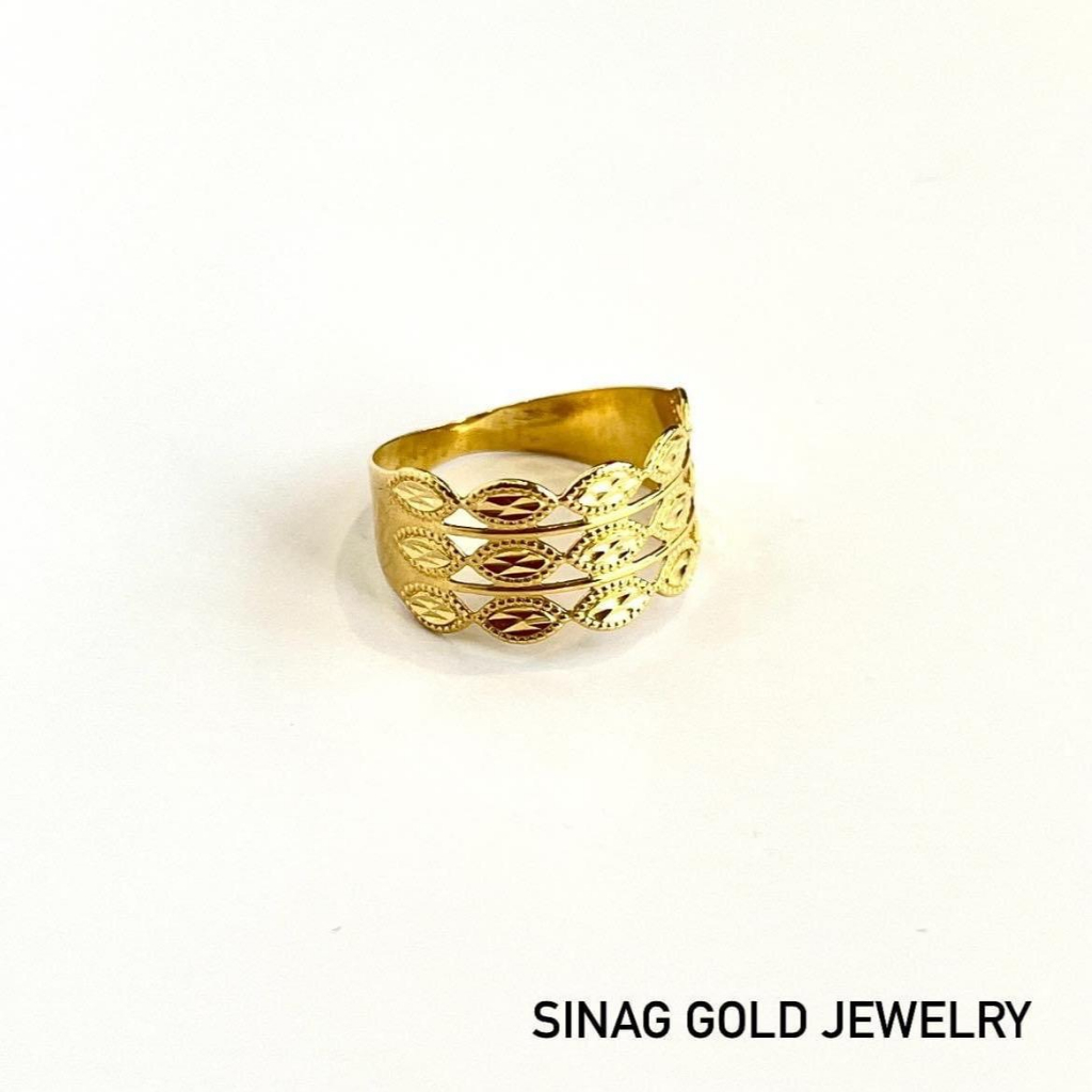Sinag Gold Jewelry - 18k Damascus Line Ring Collection | Shopee Philippines