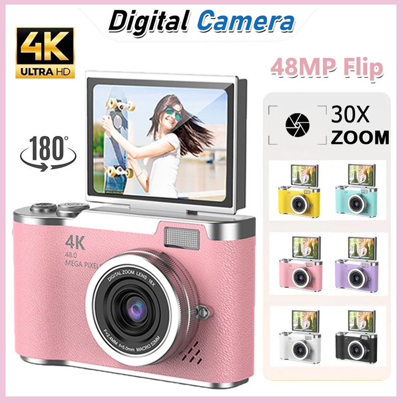 Digital Camera HD 4K Photography Flip screen 180° Mini Cameras 96MP ...
