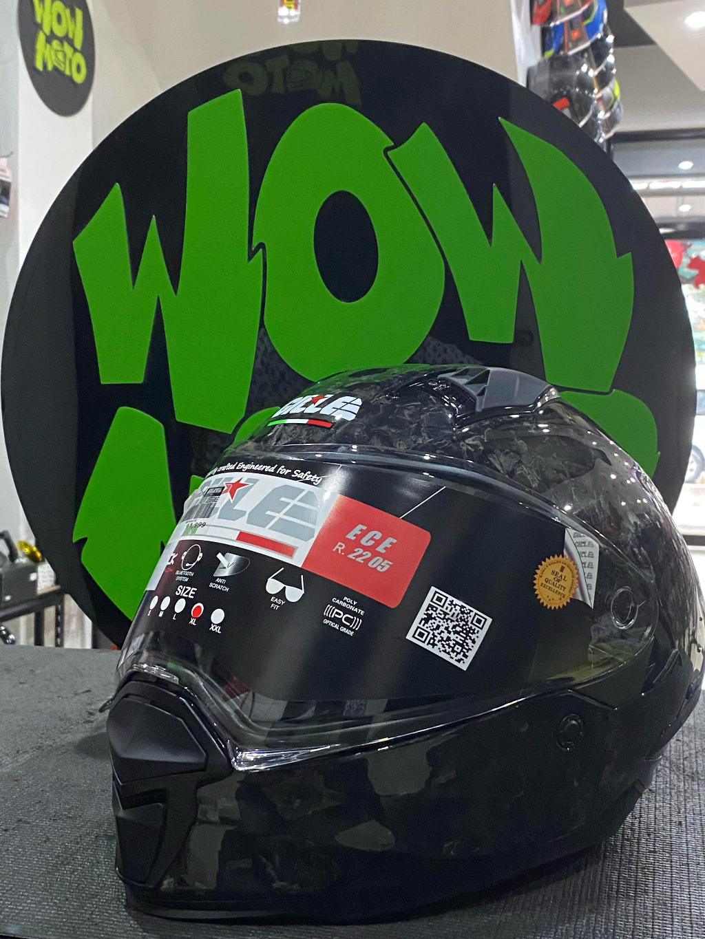 GILLE 873 Celeste Snake And Forged Carbon Full Face Motorcycle Helmet ...