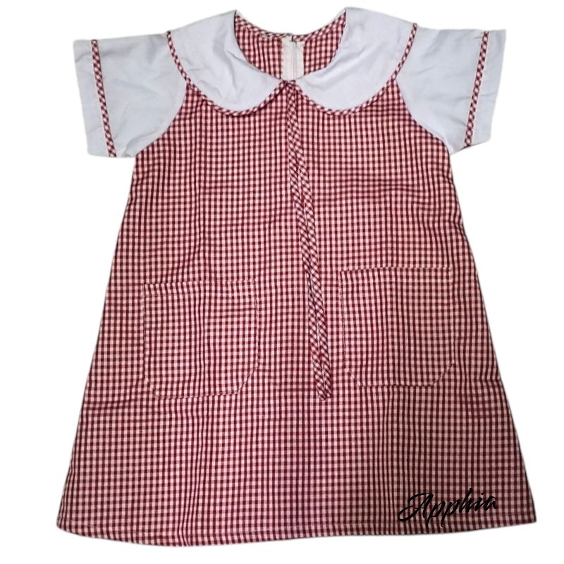 Striped Red Dress School Uniform (Katrina fabric) | Shopee Philippines