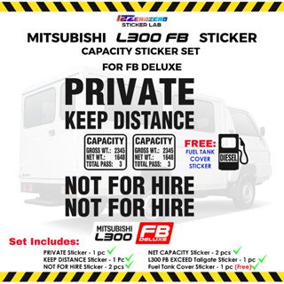 KEEP DISTANCE - PRIVATE - NOT FOR HIRE - STICKER FOR L300 FB DELUXE ...