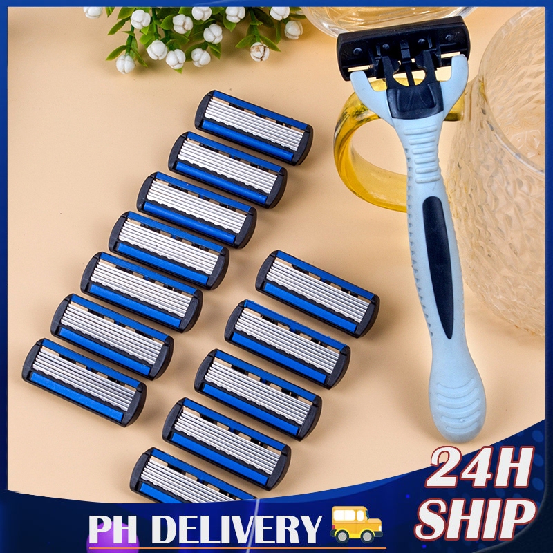 Manual shaver/Men's Razor Replacement Head/6-layers Manual Razor Blades ...