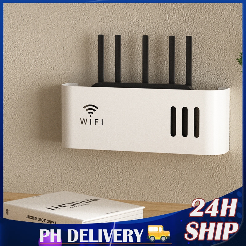Router Rack Wall-mounted Storage And Organization Space-saving Punch ...