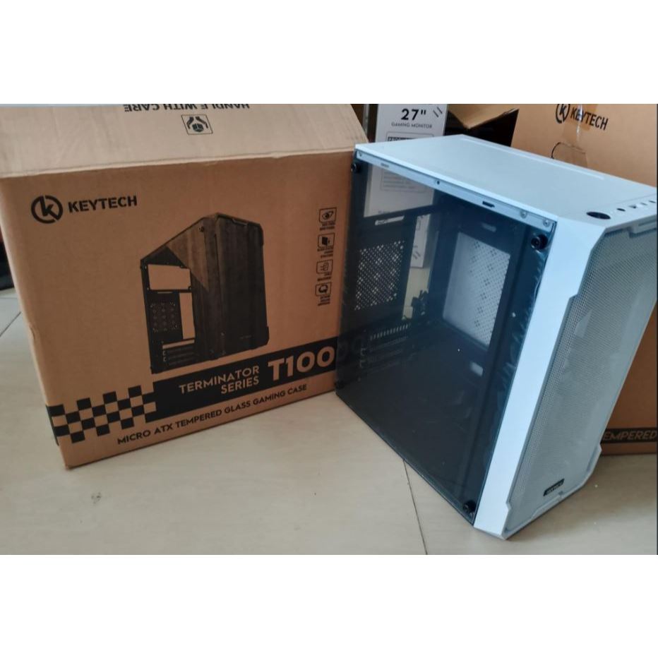 KEYTECH T100 Tempered Glass Gaming PC WHITE | Shopee Philippines