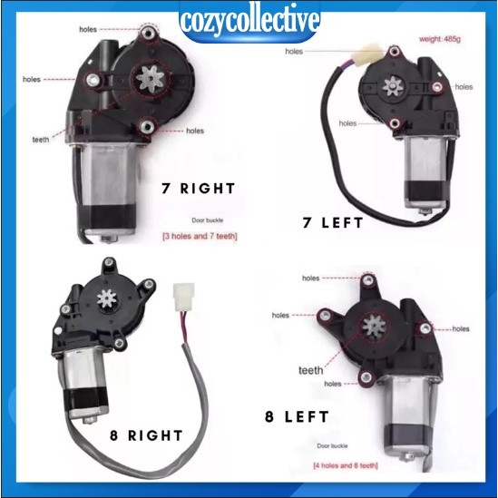 POWER WINDOW MOTOR REPLACEMENT 3 HOLES 7 GEAR And 4 HOLES 8 GEAR RIGHT ...
