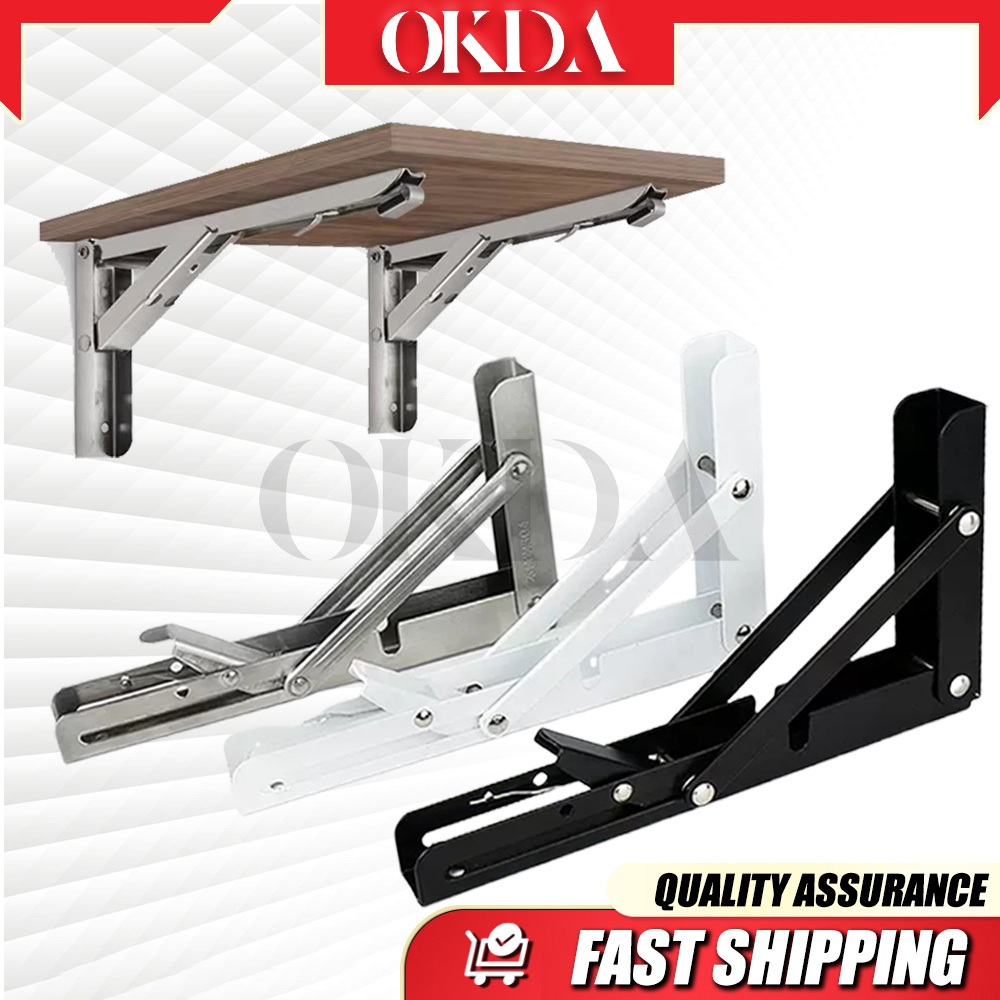 Wall Mount Bracket Set 2 Pcs - Folding Triangle Brackets for Partitions ...