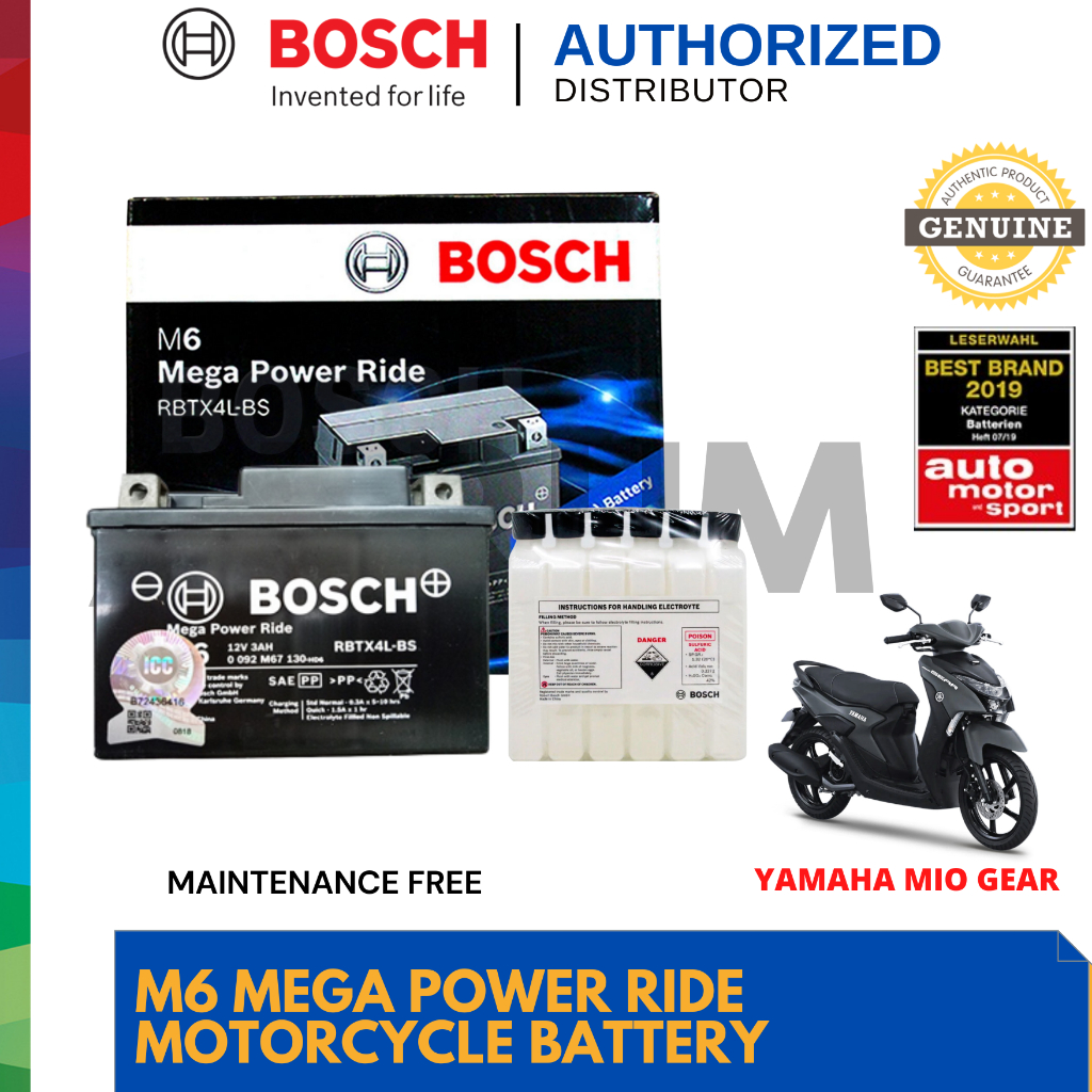 Bosch 4L battery for Mio Gear, Bosch Battery, Yamaha Mio gear battery ...