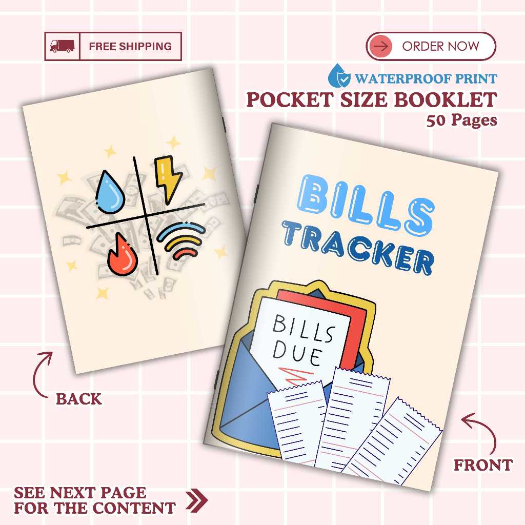 Bills Tracker Pocket Size Stapled Booklet 25 Sheets (50 Pages) | Shopee ...