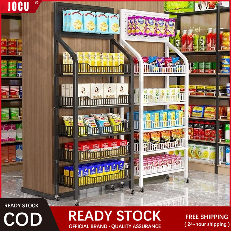 Supermarket snack shelf beverage small food toy display stand convenience store multi-layered ...