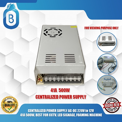 CENTRALIZED POWER SUPPLY AC-DC 220V to 12V 41A 500W, BEST FOR CCTV, LED SIGNAGE, FOAMING MACHINE ...