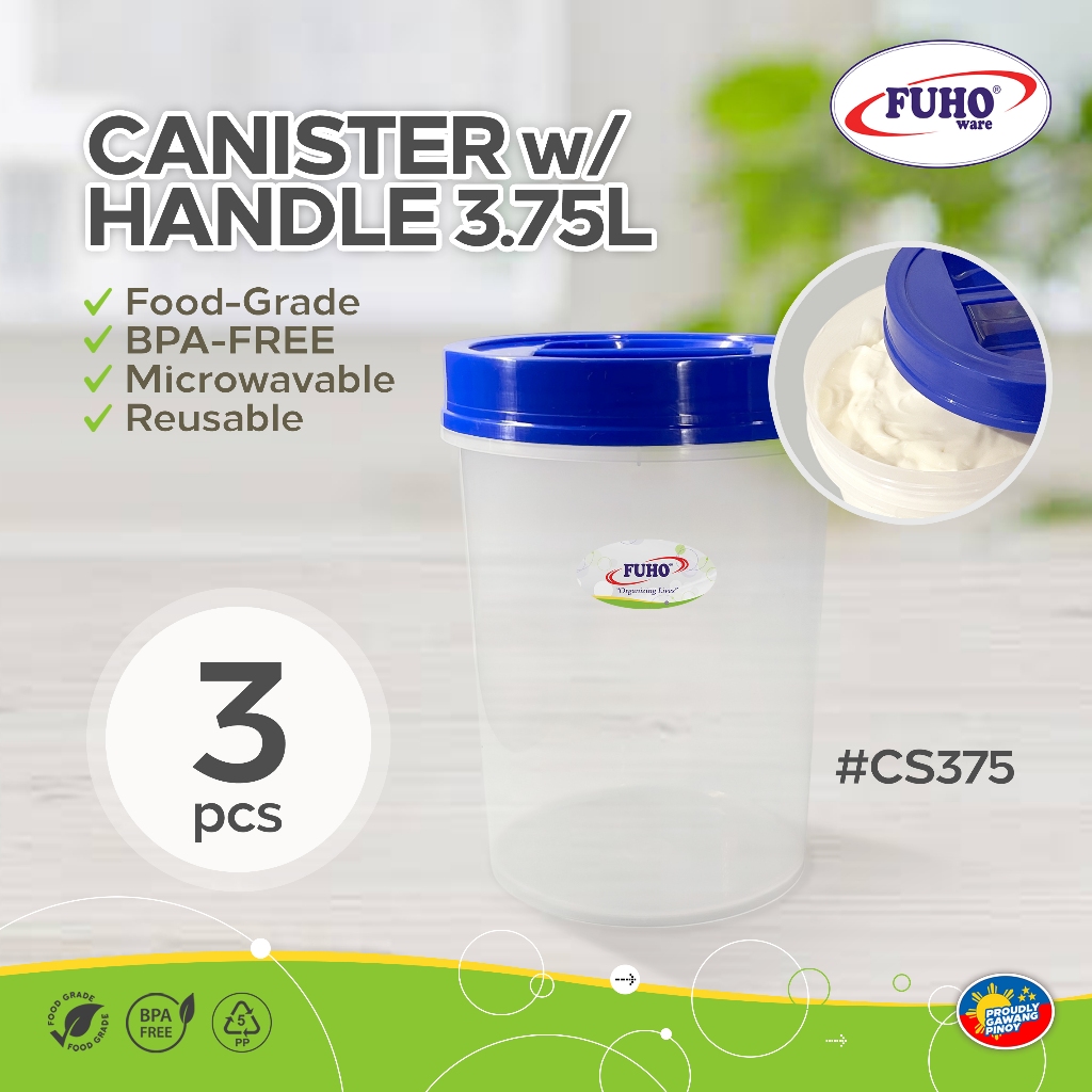3 pcs FUHO 3.75L Food Jar Packaging Materials Storage Canisters #CS375 ...