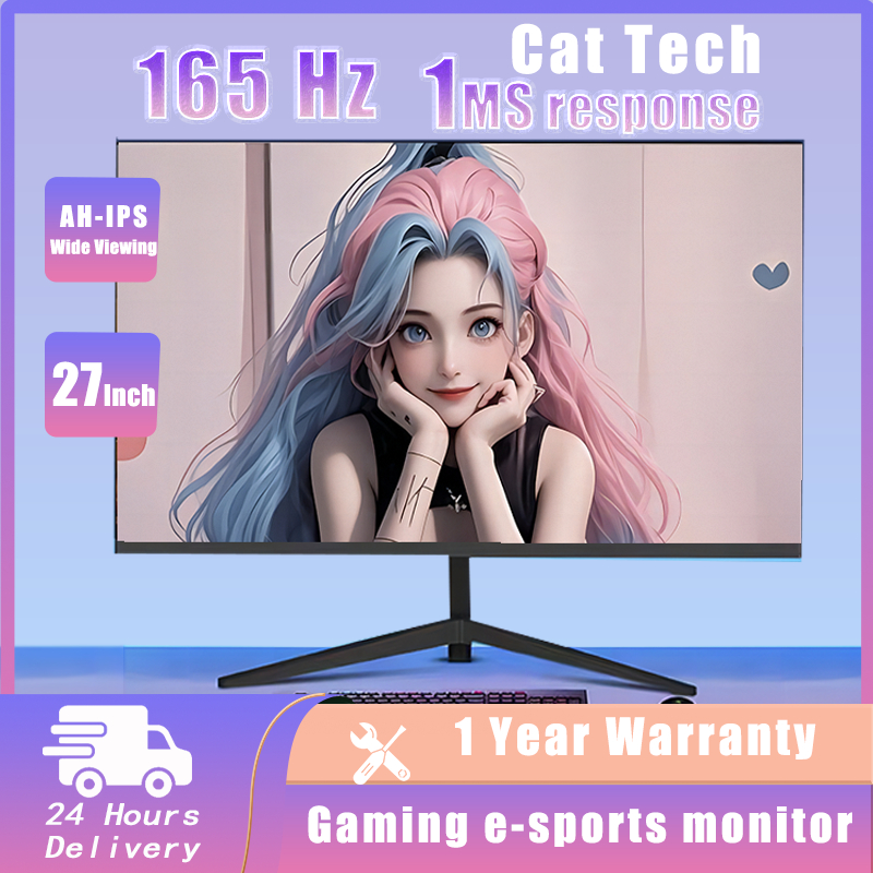 Cat Tech Curved monitor 19/24/27 inch IPS Gaming Monitor 165hz HD with ...