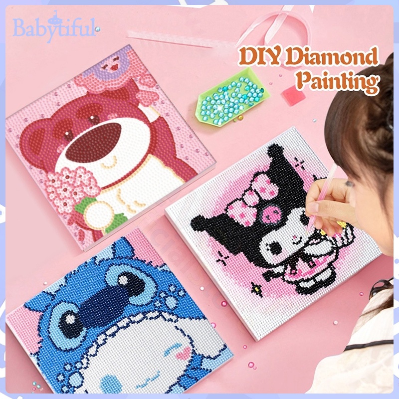 DIY Diamond Paintings Sanrio Kuromi Cute Cartoon Puzzle Photo Frame Set ...