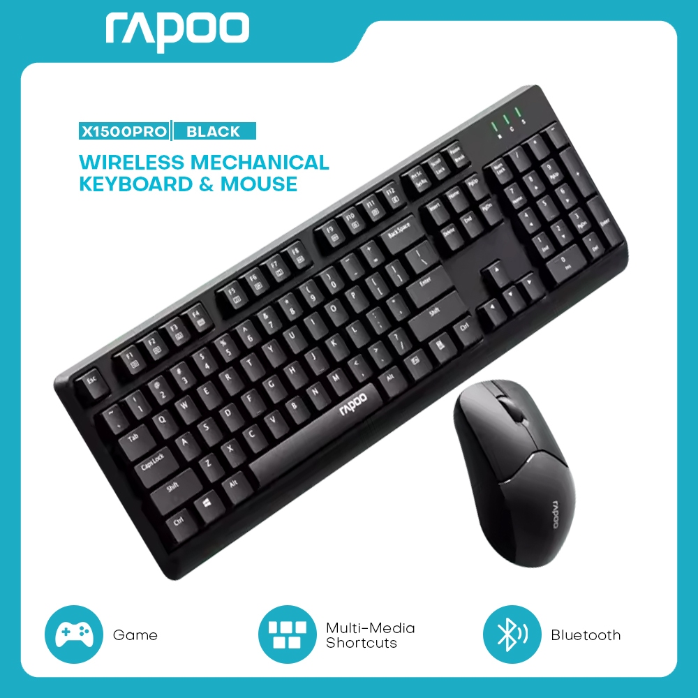 Rapoo X1500Pro Bluetooth Wireless Keyboard And Mouse Set Ergonomic ...