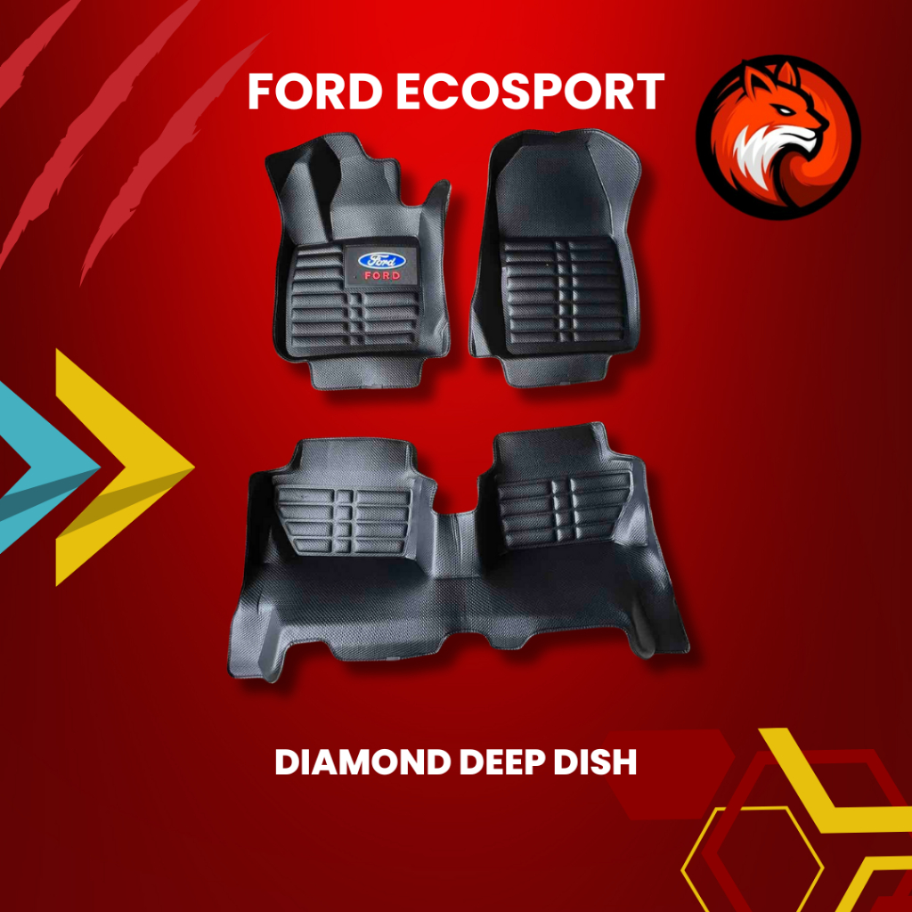 Ford ECOSPORT 2016-2025 Premium Diamond Deep Dish Car Floor Rubber ...
