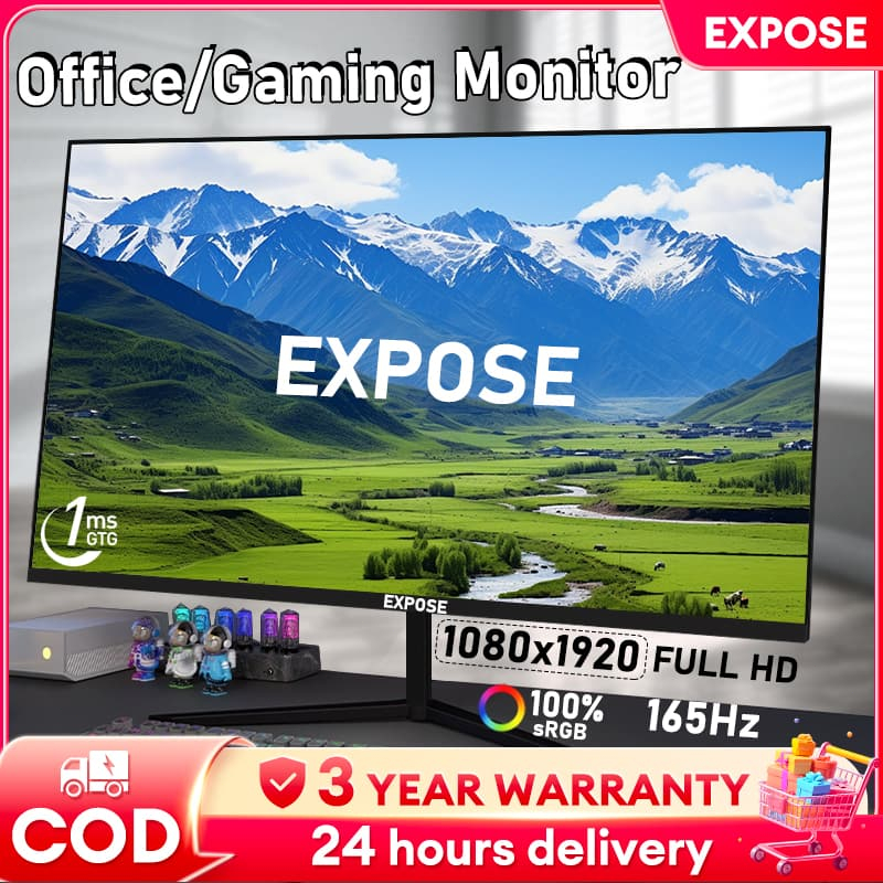 Expose Gaming Monitor for PC Curved 24 Inch Monitor Flat 27 Inch 100HZ ...