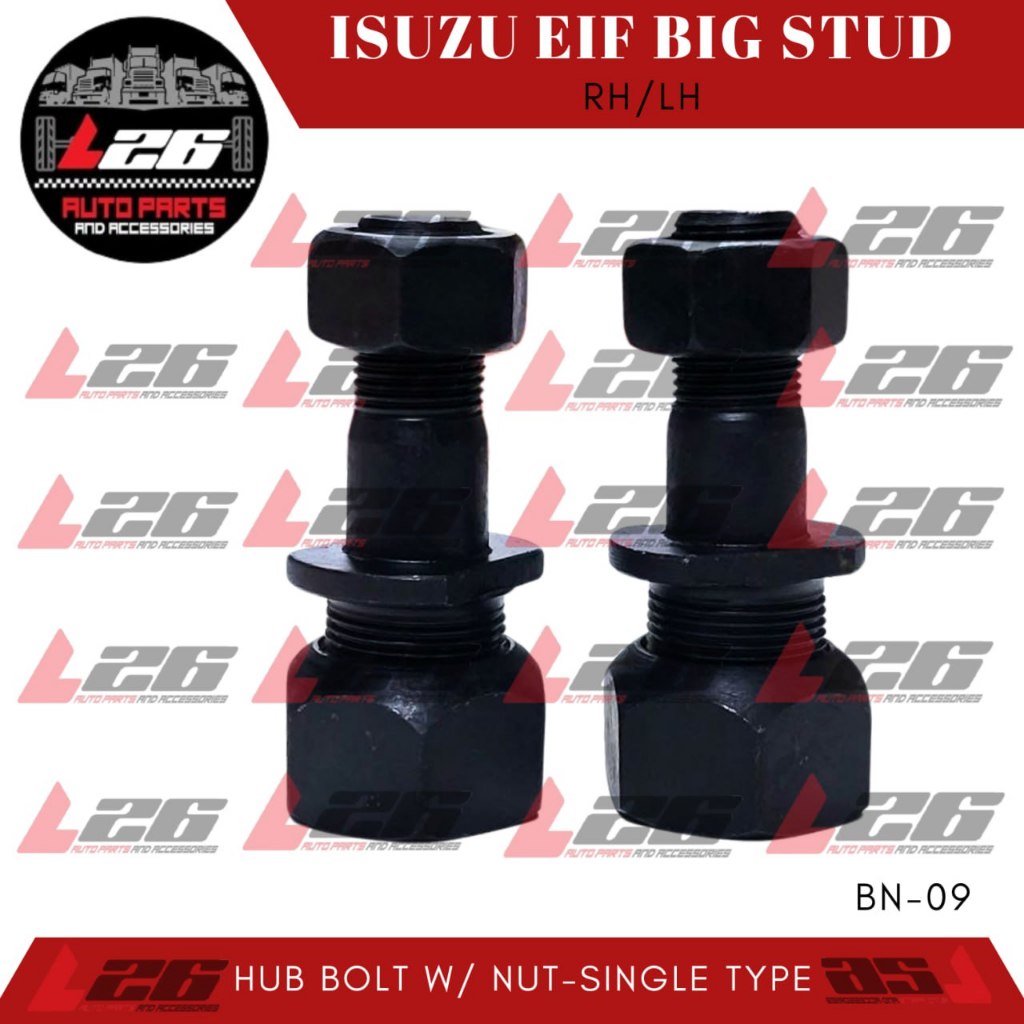 Isuzu Elf HUB BOLT WITH NUT Big Stud SINGLE TYRE RH/LH BN-09 | Shopee ...