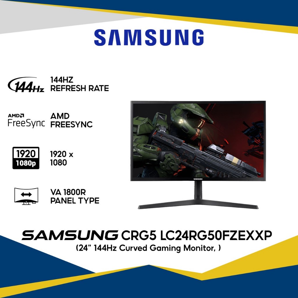 Samsung 24" CRG5 144Hz Curved Gaming Monitor, LC24RG50FZEXXP | Shopee ...