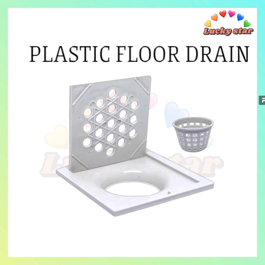 PVC PLASTIC FLOOR STRAINER WITH BASKET DRAIN 4 X 4 | Shopee Philippines