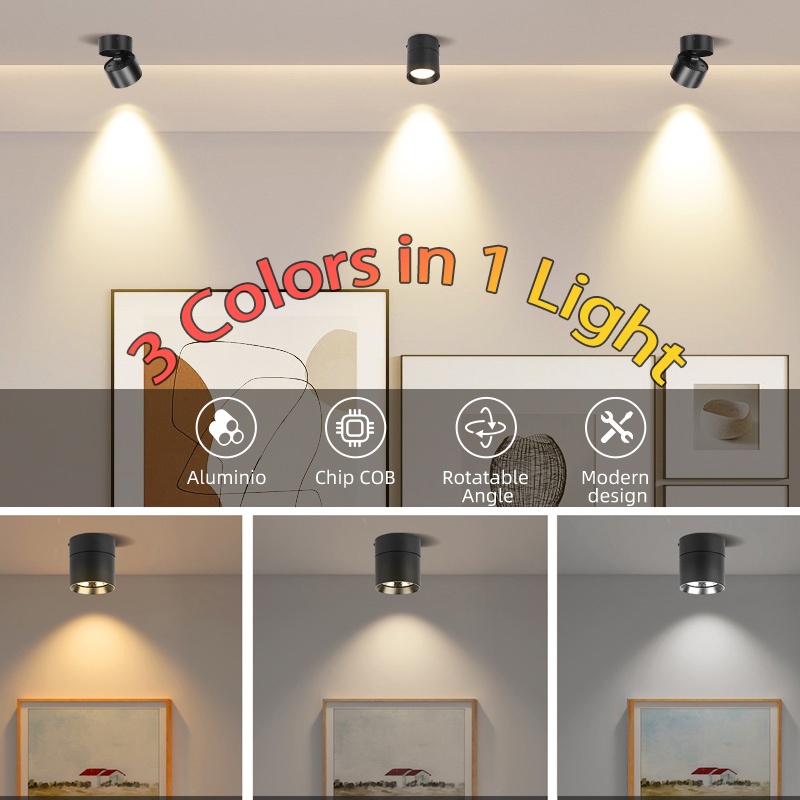 Foldable Downlight 3Colors Pin Light Ceiling Lamp Surface Mounted ...