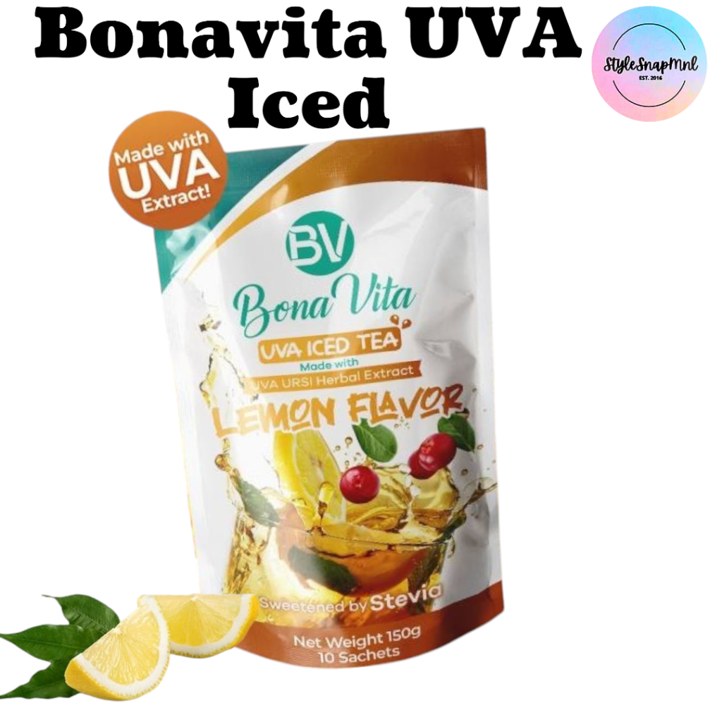 Bonavita UVA Iced Tea Lemon Flavor with Bearberry Extract (1 Pouch = 10 ...