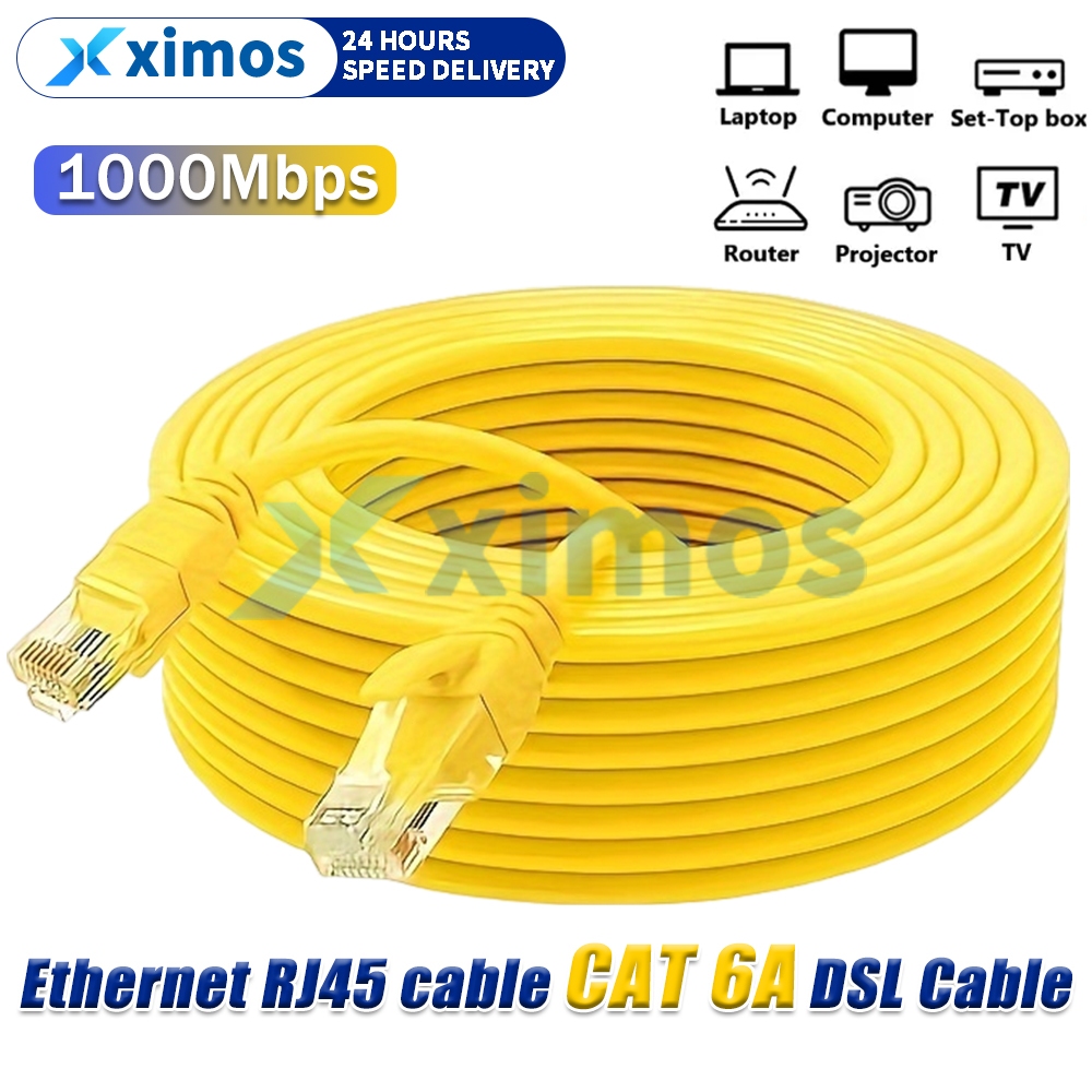 1m To 20m Yellow Cat6 Ethernet Lan Cable High Speed Network Wire Rj45 ...