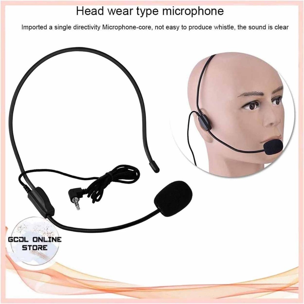 Head-mounted Wired Microphone 3.5mm Jack Condenser MIC for Voice ...