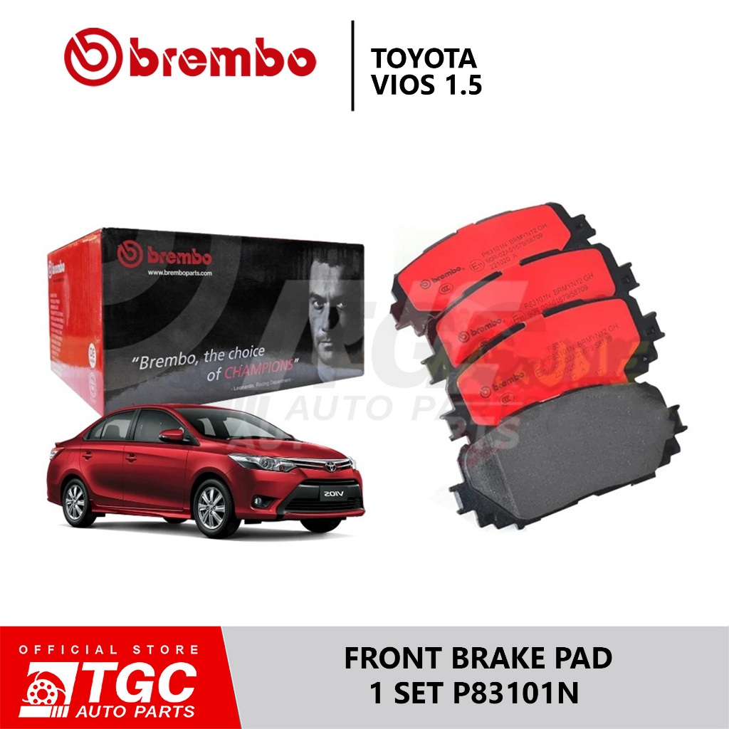 BREMBO BRAKE PAD TOYOTA VIOS 1.5 G FRONT 2013 - 2018 P83101N 1set ...
