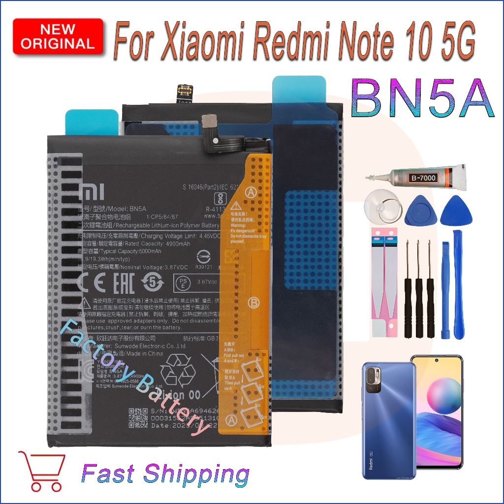 BN5A Phone Battery For Xiaomi Redmi Note 10 5G Replacement Batteries ...