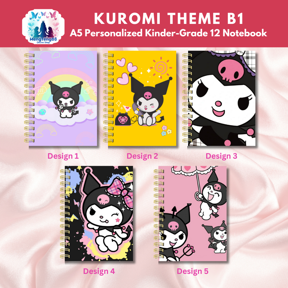 Kuromi Theme B1 Personalized Notebook Kinder-Grade 12 A5 (14cm x 20cm ...