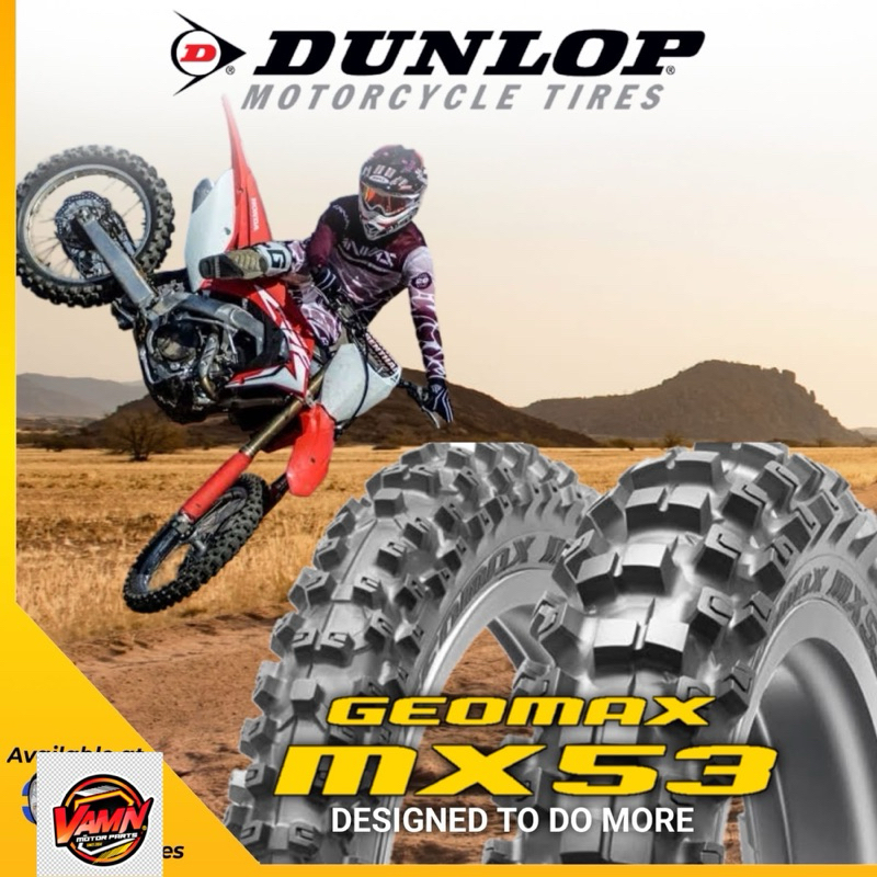 Dunlop Motorcycle Tire Geomax MOTO MX53 16 18 21 80/100x21 100/100x18 ...