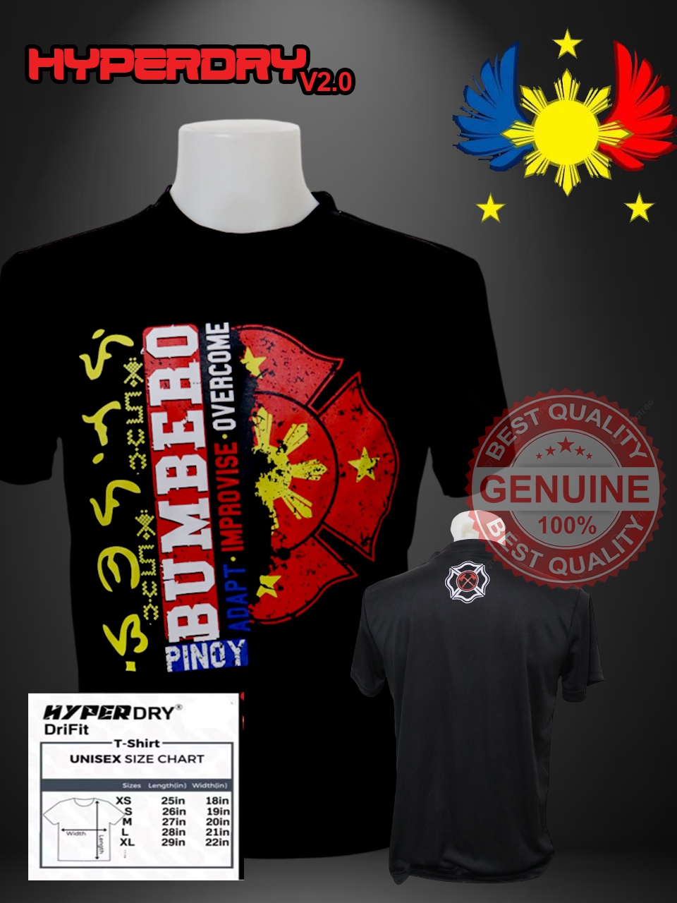 PINOY BUMBERO BAYBAYIN HYPERDRY BFP HARABAS DRIFIT SHIRT FOR FITNESS ...