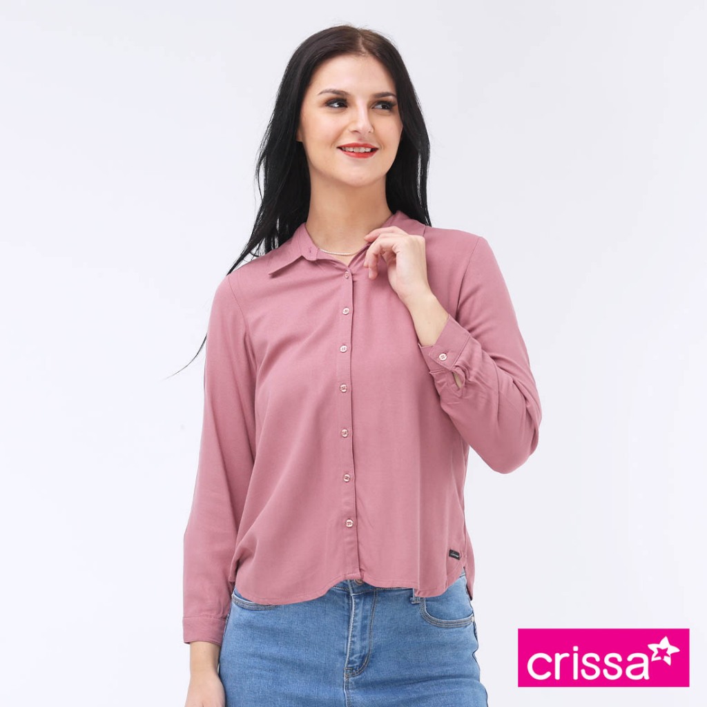Crissa Bold Twill Rayon Long Sleeves Blouse CSFT25-0097 | Shopee ...