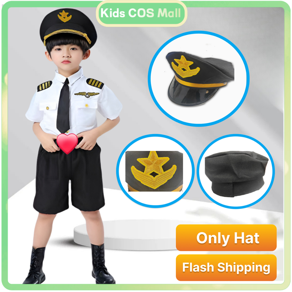 Seaman Sailor Attendant Hat for Kids Boy Girl Career Cosplay Adjustable ...