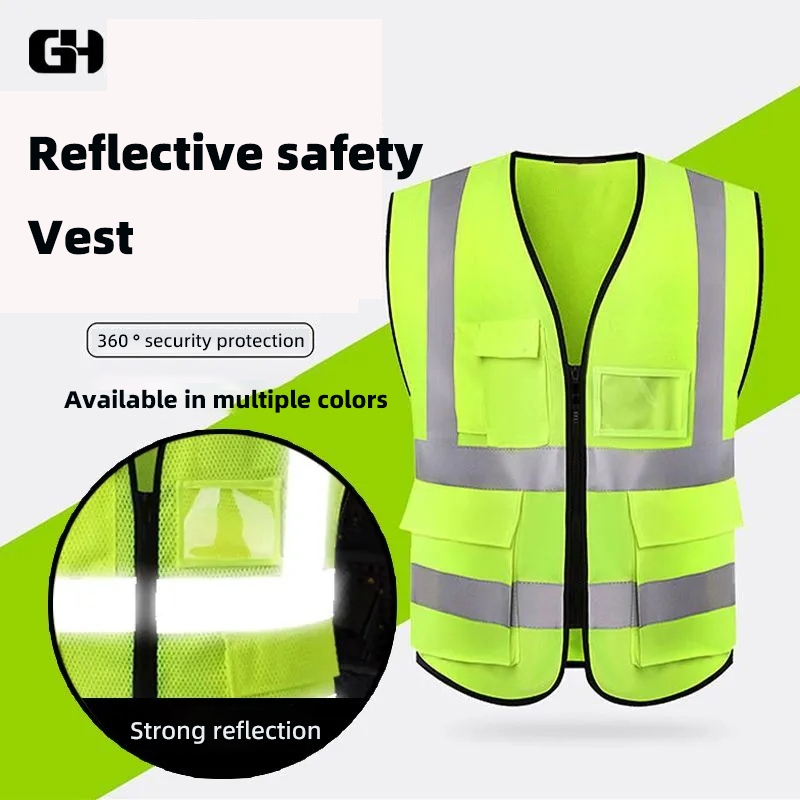Reflective Safety Vest Warning Reflectorized Vest with Pocket Reflector ...