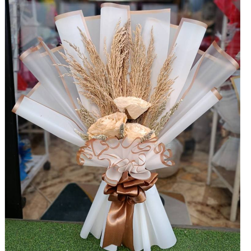 MOTHER'S DAY FOSSILIZED ROSE DRIED FLOWER BOUQUET 3 FOSSILIZED ROSE ...