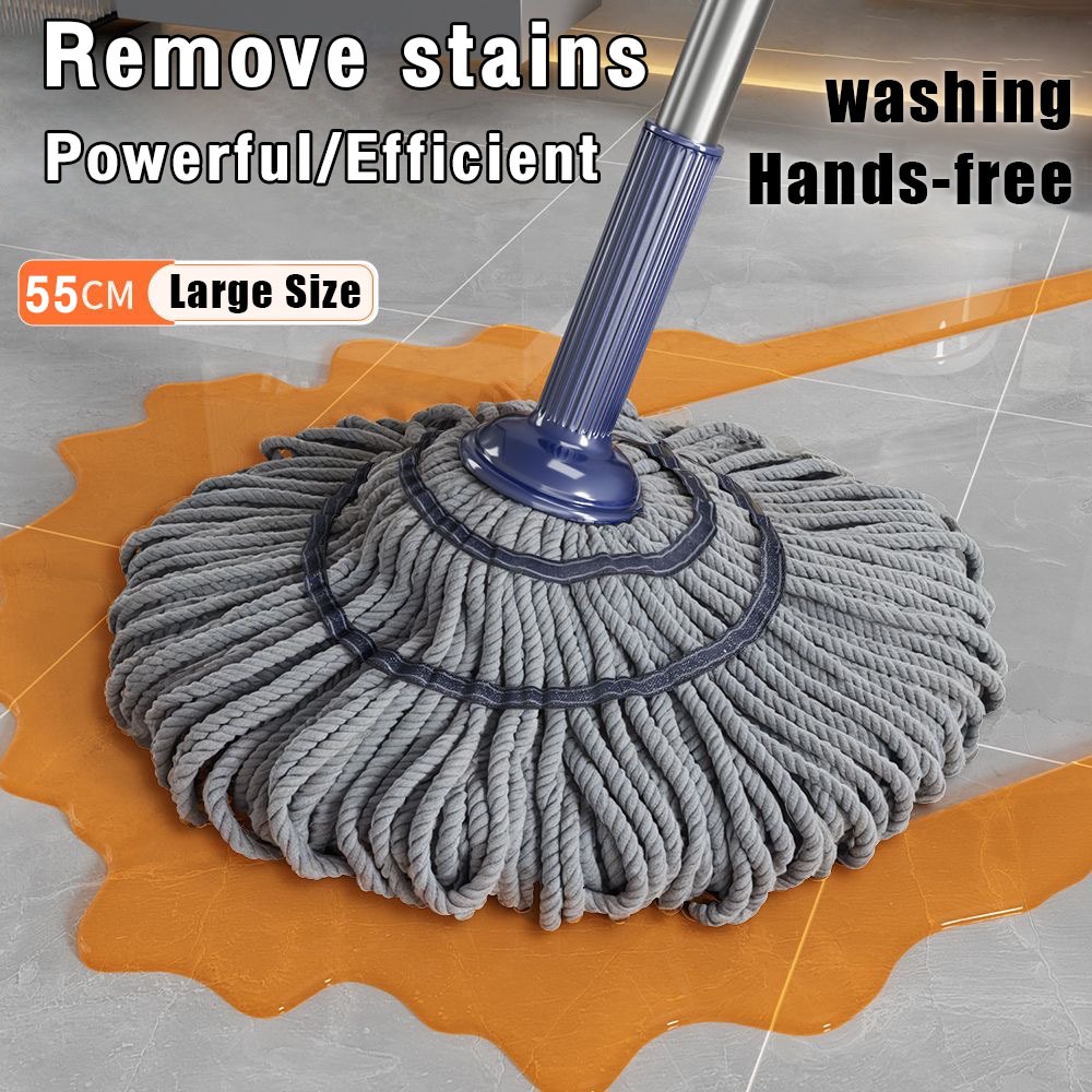 Quick Wringing Twist Mop 55cm Large size Floor Microfiber Strip Floor ...