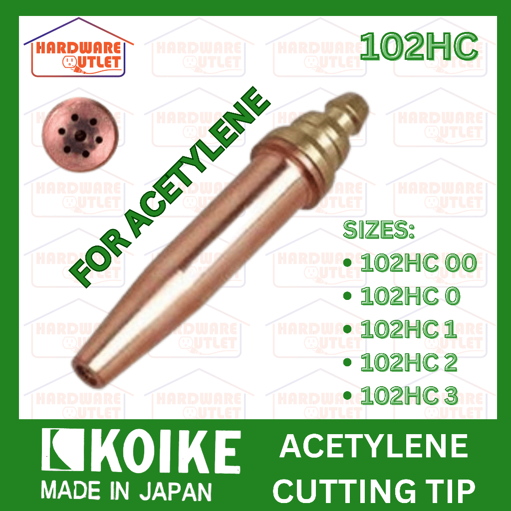 Koike Acetylene Gas Cutting Tip 102HC 00,0,1,2,3 MADE IN JAPAN Original Authentic | Shopee ...