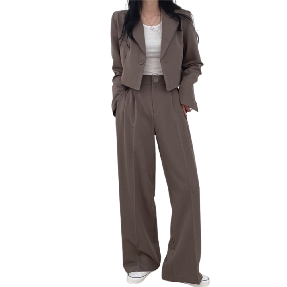 Willing.ph [Terno] Crop Top Blazer and Trouser Pants | Shopee Philippines