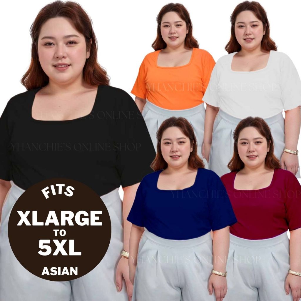 Plus Size Square Neck Blouse 2XL-5XL | Viral Semi-Crop Top for Curvy Women | Comfy Everyday Fit ...